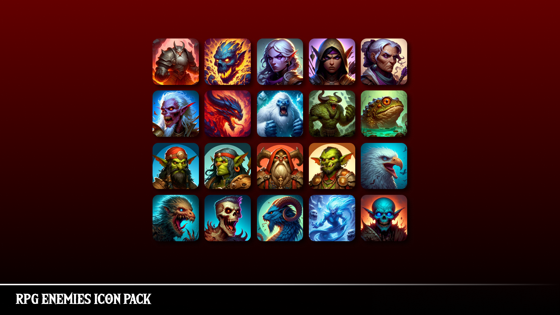 Fantasy Rpg Enemy Icons Pack In 2d Assets Ue Marketplace